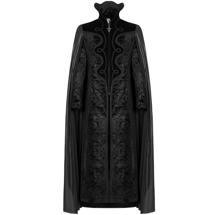 Black Long Gothic 'Vampyr' Cape Cloak by Punk Rave • The Dark Store™