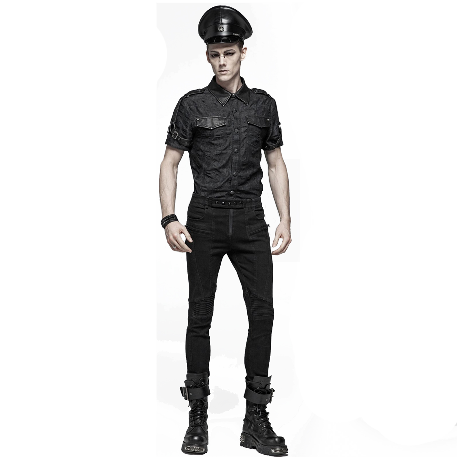 Black Gothic Militia Cap by Punk Rave • The Dark Store™