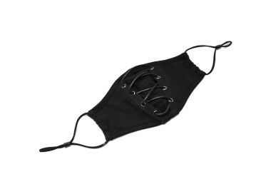 Black 'Daily Punk Strapping' Face Mask by Punk Rave • The Dark Store™