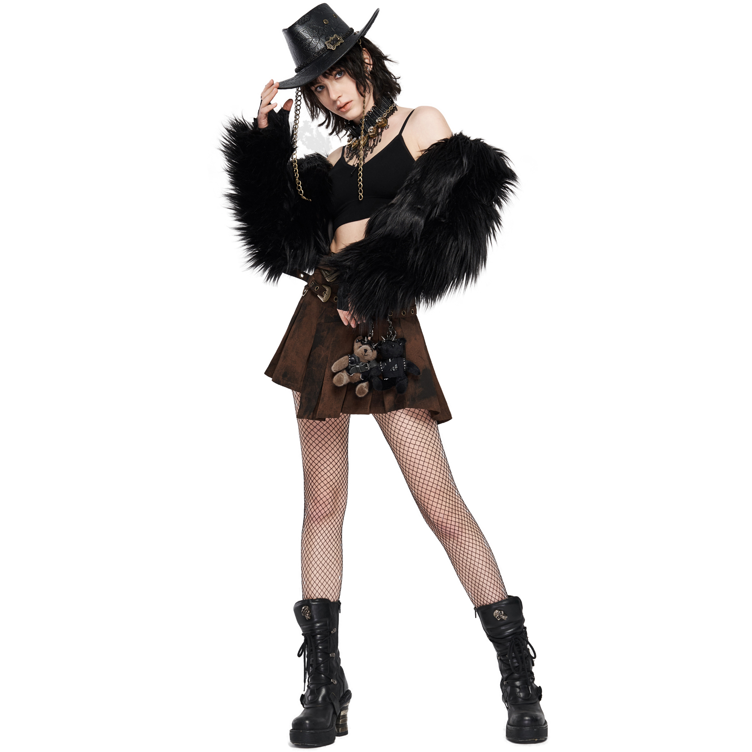 Beige 'Punk Bear' Keyring by Punk Rave • The Dark Store™