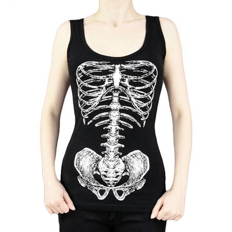 Black 'Skeleton' Tank Top by Restyle • The Dark Store™