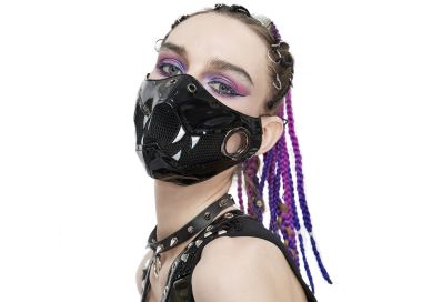 Black and White 'Beast Jaw' Face Mask by Devil Fashion • The Dark Store™