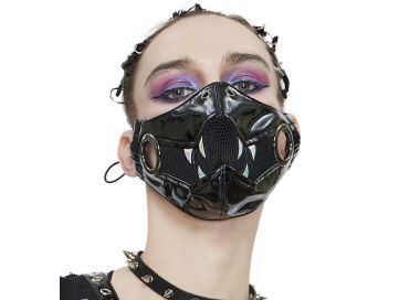 Black and White 'Beast Jaw' Face Mask by Devil Fashion • The Dark Store™