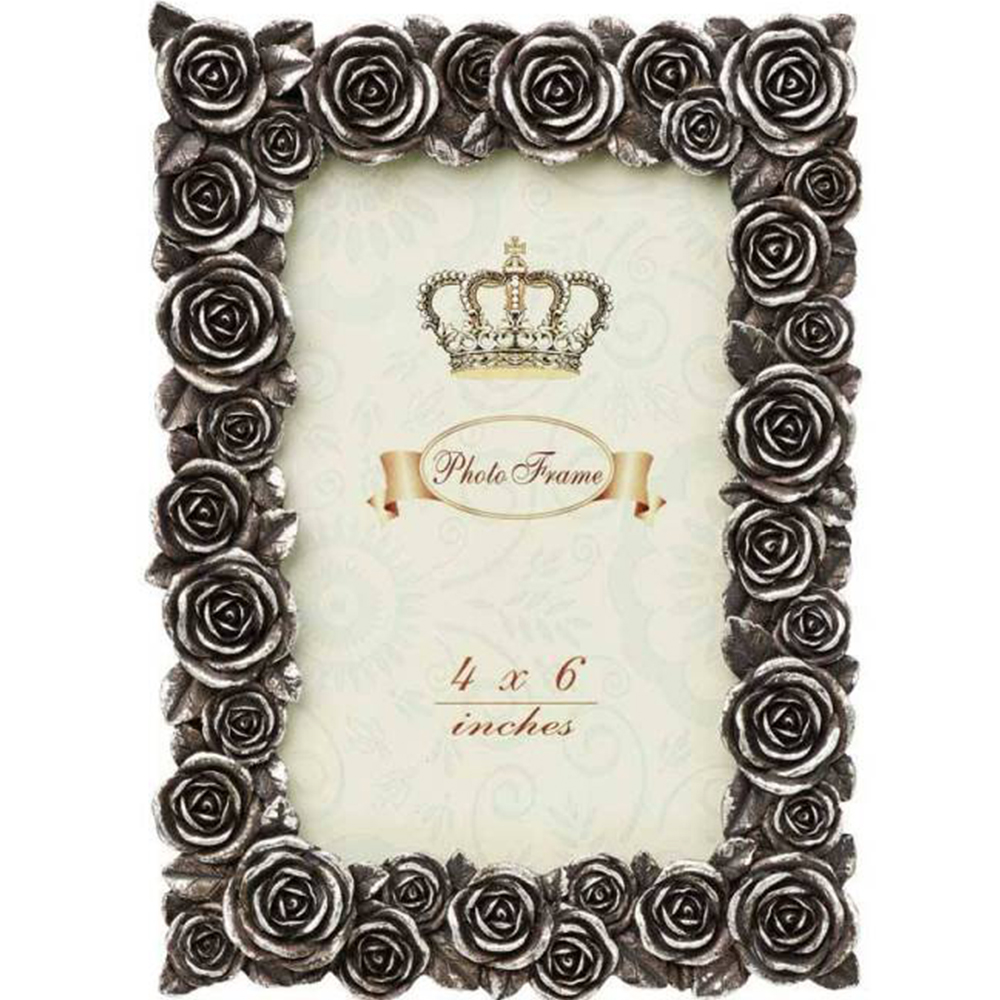 Silver 'Rose' Photo Frame by Shades of Alchemy • The Dark Store™
