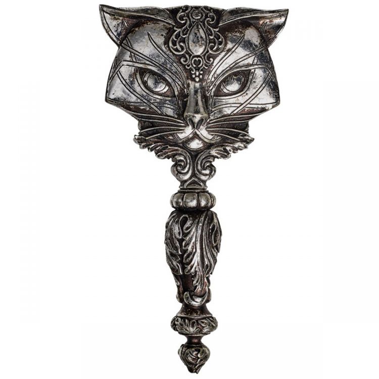 Silver 'Sacred Cat' Hand Mirror • The Vault by Alchemy • The Dark Store™