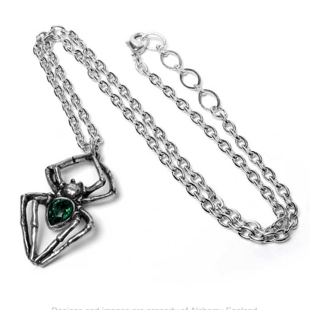 Emerald Spiderling Pendant by Alchemy Gothic • The Dark Store™