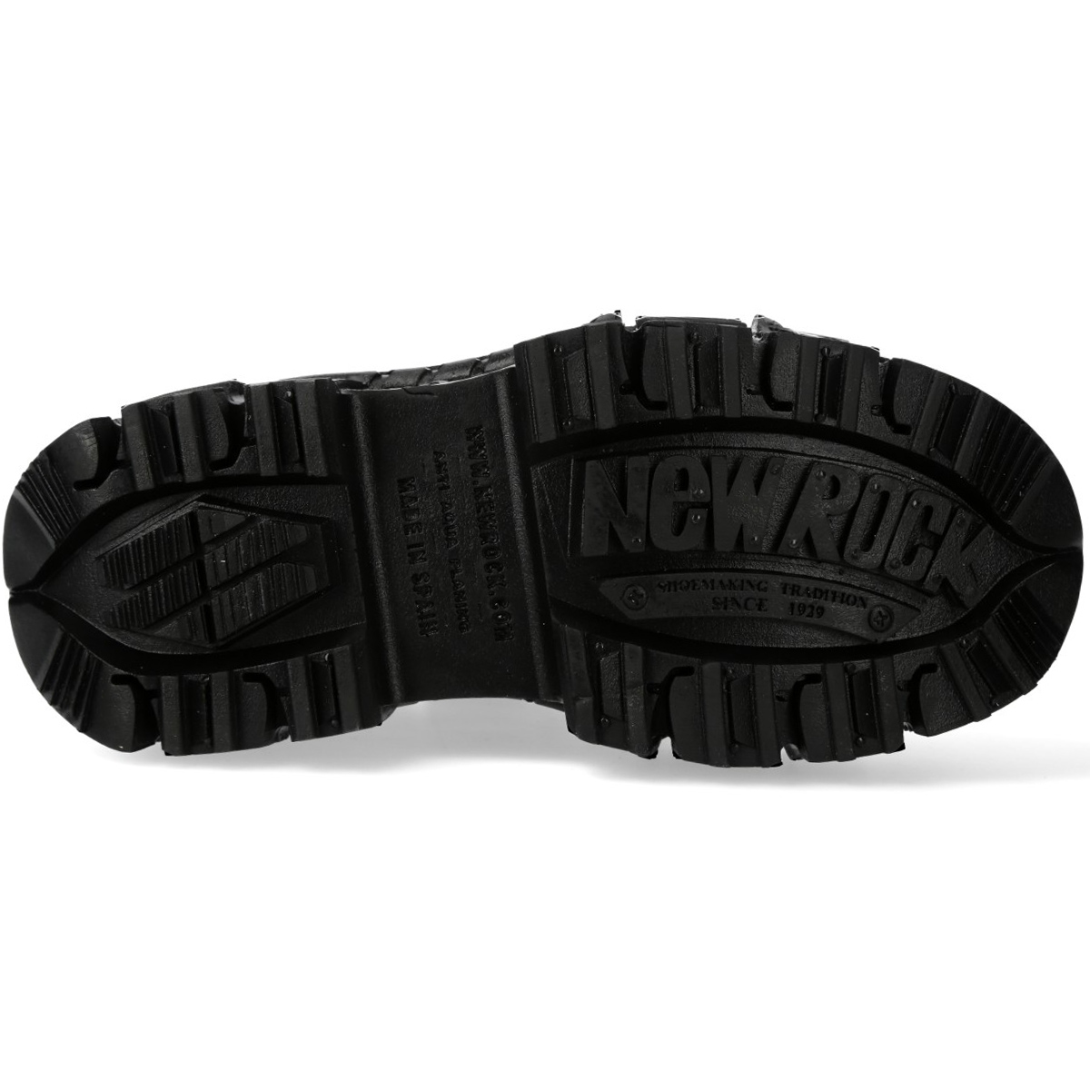 Chaussures Plateformes New Rock Tank en Cuir Bordeaux • The Dark Store™