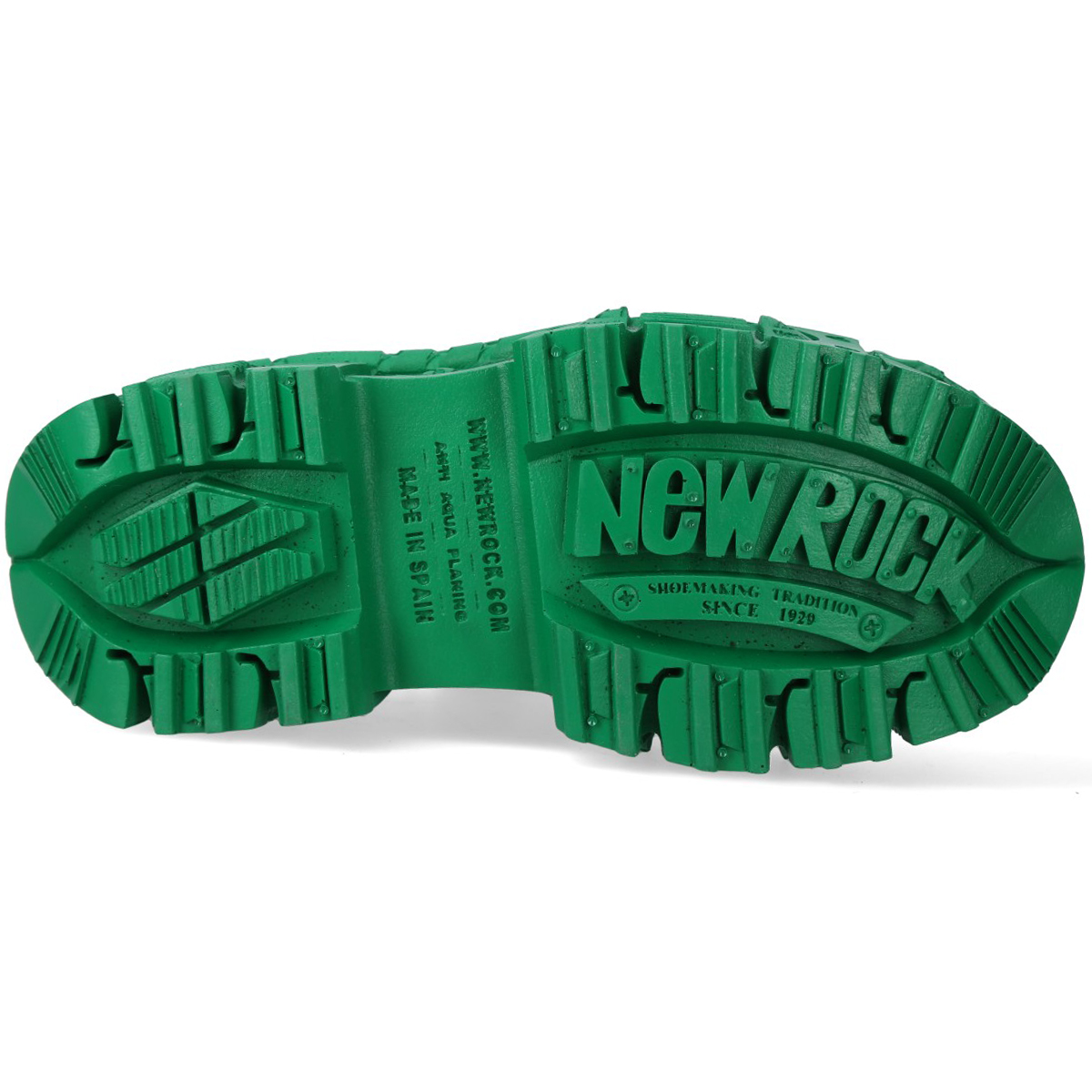 Chaussures New Rock Tank Monochromes Vertes • The Dark Store™