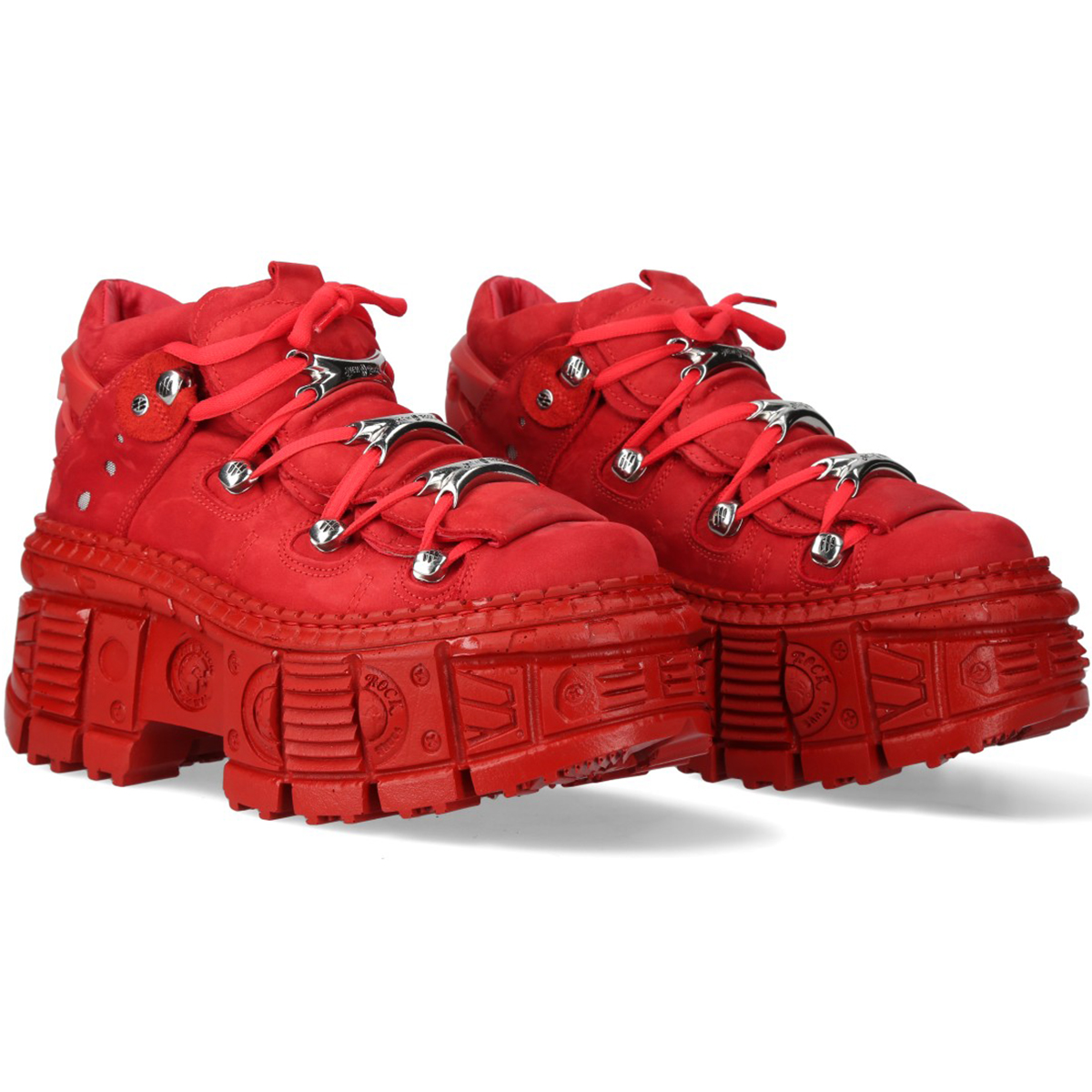 Chaussures New Rock Tank Monochromes Rouges • The Dark Store™