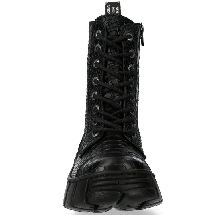 Black Python New Rock Metallic Ankle Boots • The Dark Store™
