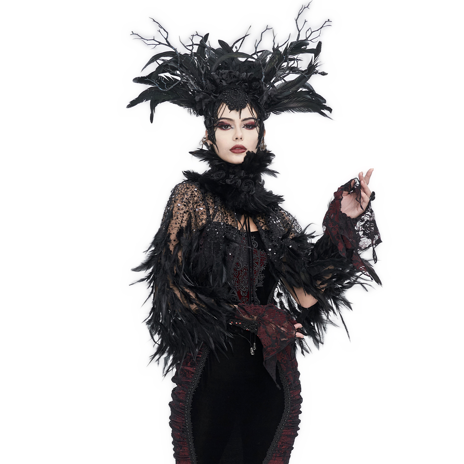 Black 'Monster Tree' Headband by Eva Lady • The Dark Store™