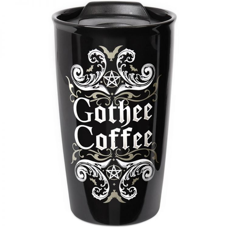 Black 'Gothee Coffee' Mug by Alchemy Gothic • The Dark Store™