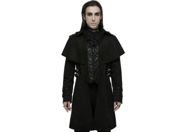Black 'The Coachman' Coat by Punk Rave • The Dark Store™