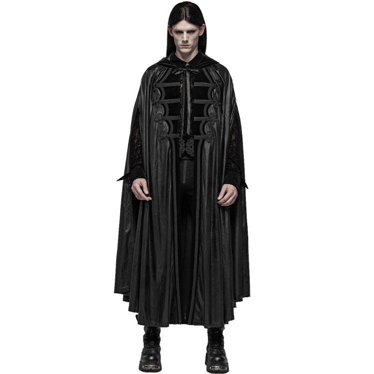 Longue Cape 'Lazarus' Noire by Punk Rave • The Dark Store™