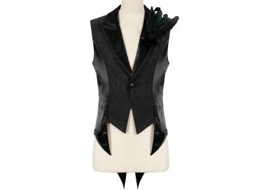 Gilet Queue de Pie Noir et Gris by Devil Fashion • The Dark Store™