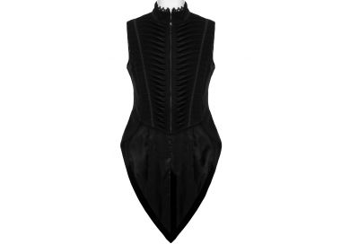 Gilet Queue de Pie en Velours Noir by Punk Rave • The Dark Store™