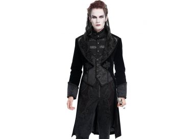 Veste Queue de Pie en Velours Noir by Devil Fashion • The Dark Store™